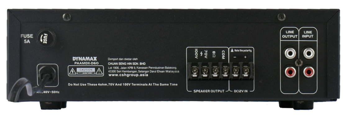 PA System For BALASAH, Indoor DYNAMAX D60 60W PA Amplifier, PRO550M 2 ...