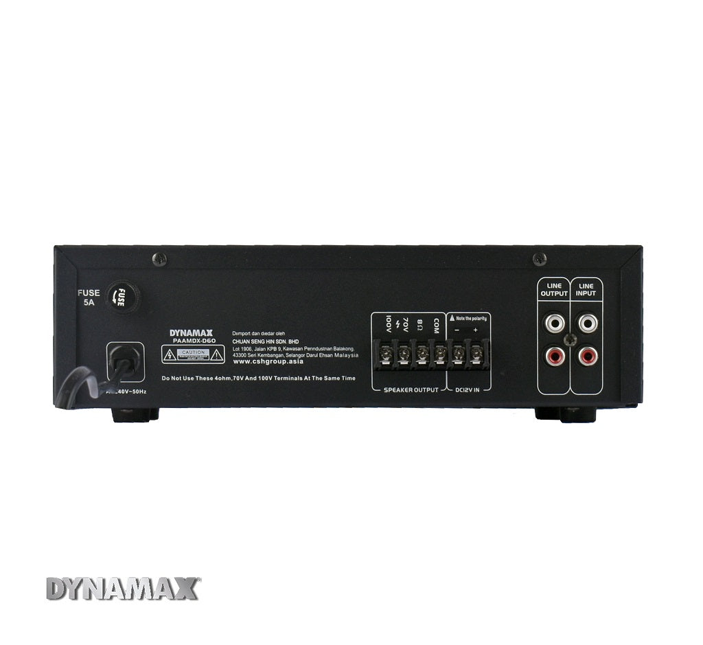 PA System For BALASAH, Indoor DYNAMAX D60 60W PA Amplifier, PRO550M 2 ...