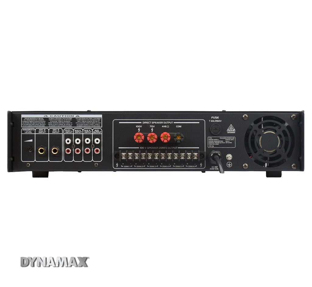 DYNAMAX P120VUB Public Amplifier with 6 Zones, Bluetooth – CSH Online Store