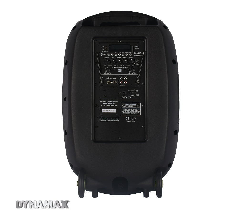DYNAMAX PRO315 15" 180W Bluetooth Portable Active PA Speaker System wi ...