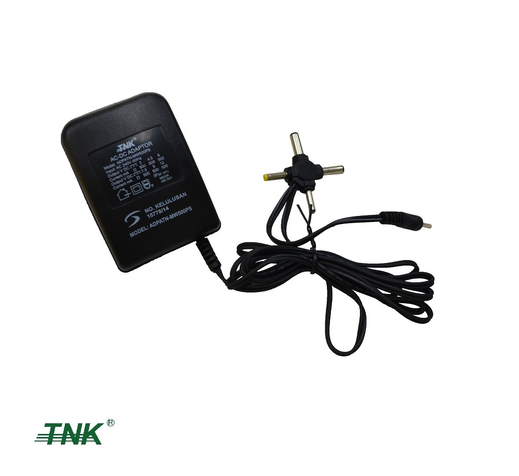 TNK MW500PS 3V-12V 500mA Universal AC/DC Adapter [SIRIM] – CSH Online Store