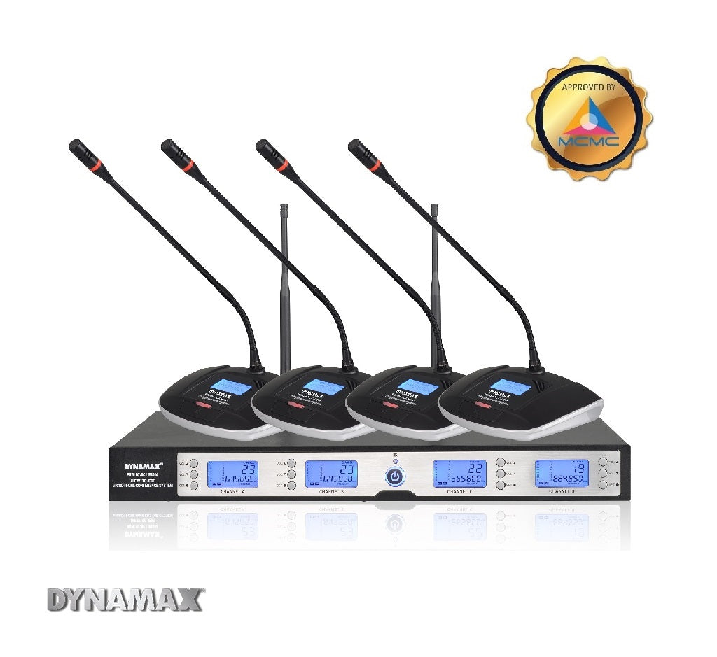 DYNAMAX UM8014 4-CH UHF Wireless Conference Microphone System (MCMC Ap ...